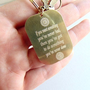 Custom Personalized Keychain, Hand Stamped Unique Key Ring, Message Key ...