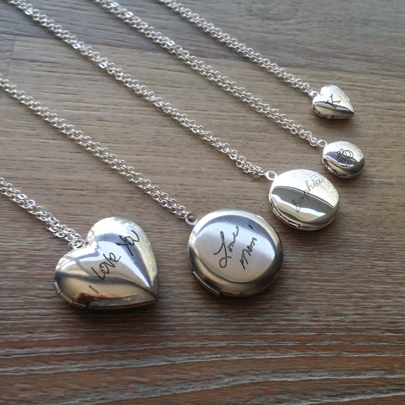 Custom Handwriting Locket Necklace Actual Handwritten Necklace | Etsy