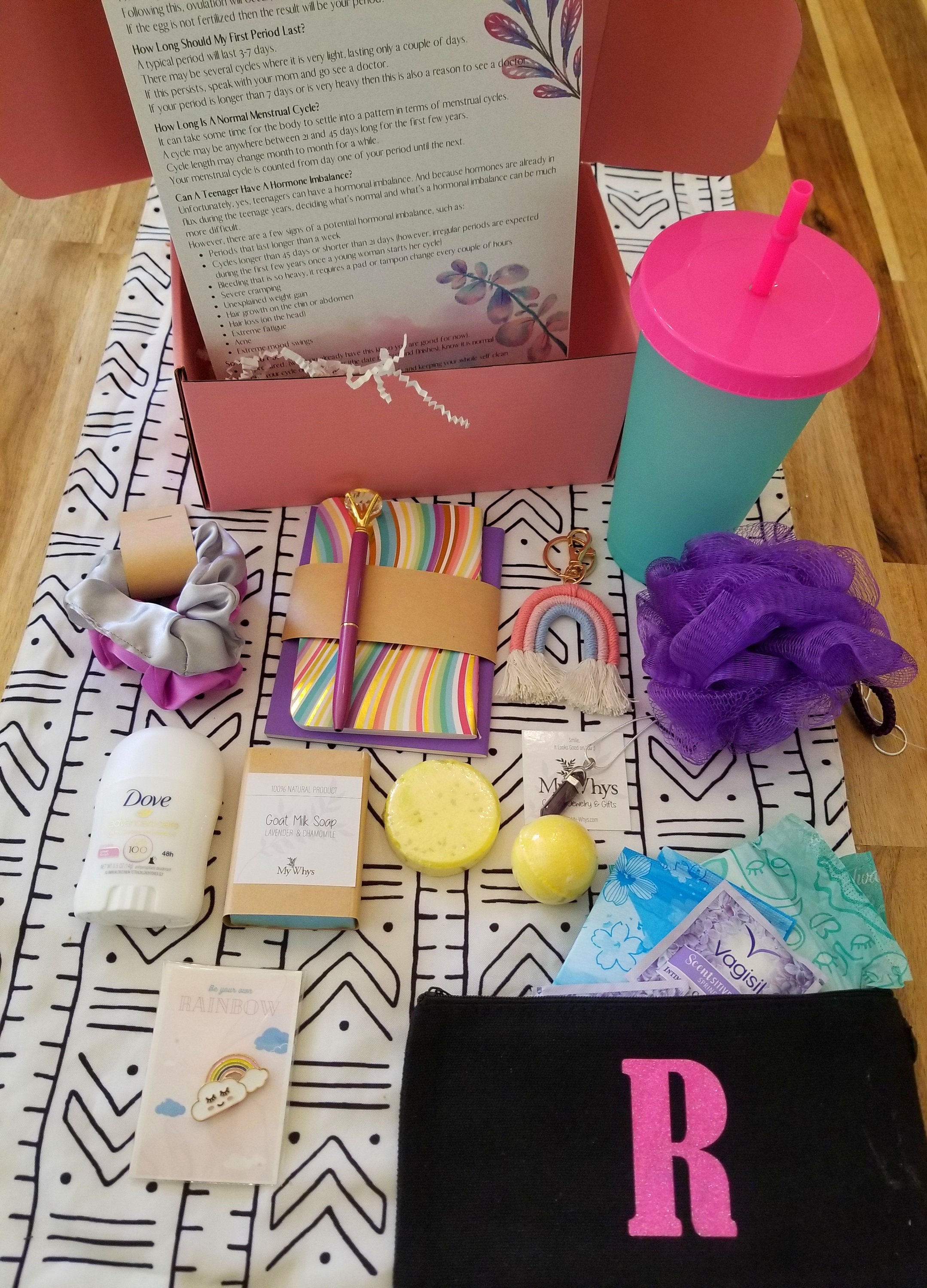 First Period Gift for Teen, First Flow Tween Girl Care Package, Period ...