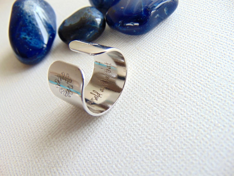 Secret Message Ring Custom Quote Ring Adjustable Wide Band - Etsy