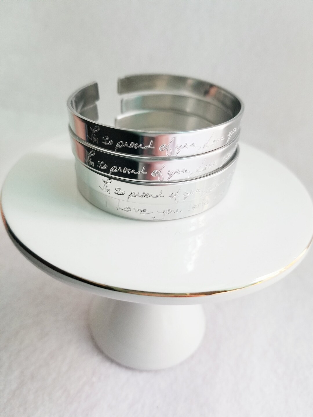 Unisex Gift Actual Handwriting Cuff Bracelet, Sterling Silver Bracelet ...