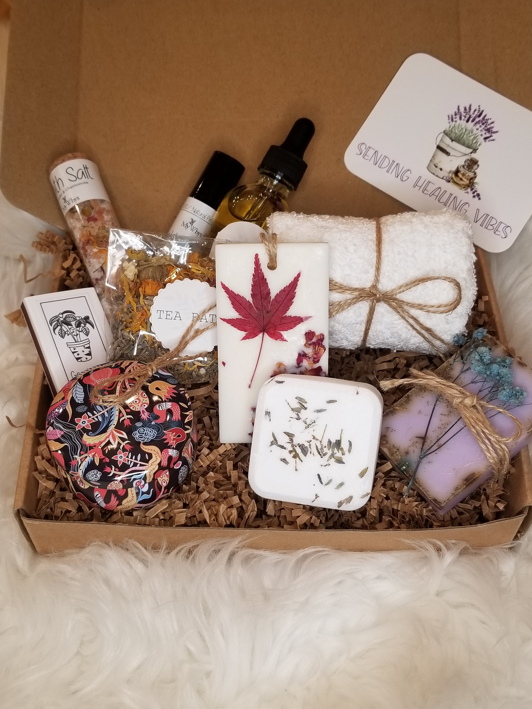 All Natural Spa Bundle, Spa Gift Box, Thinking of You Care Package ...