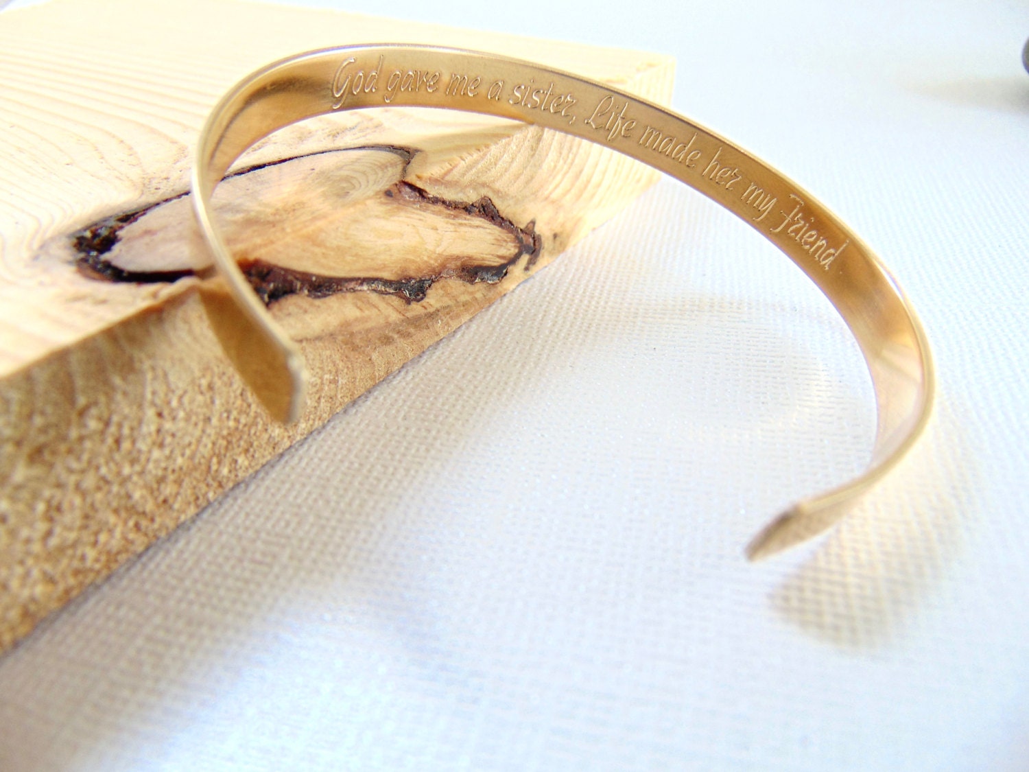 Gold Message Cuff Engraved Quote Bangle Personalized - Etsy Canada