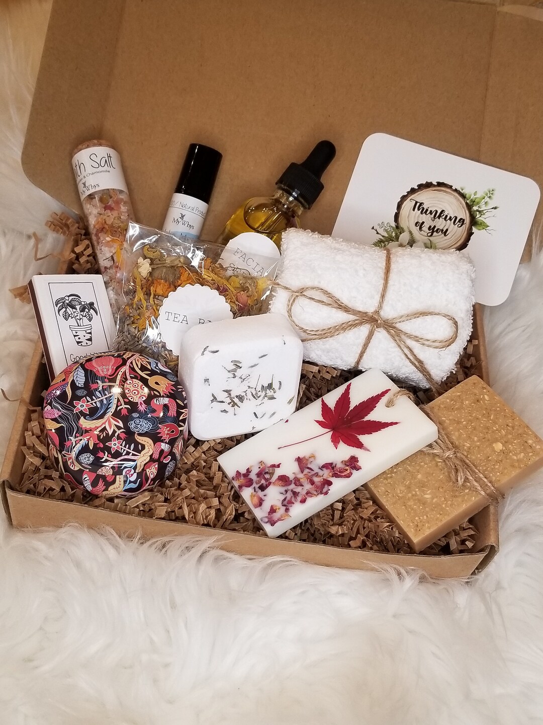 All Natural Spa Bundle, Spa Gift Box, Thinking of You Care Package ...