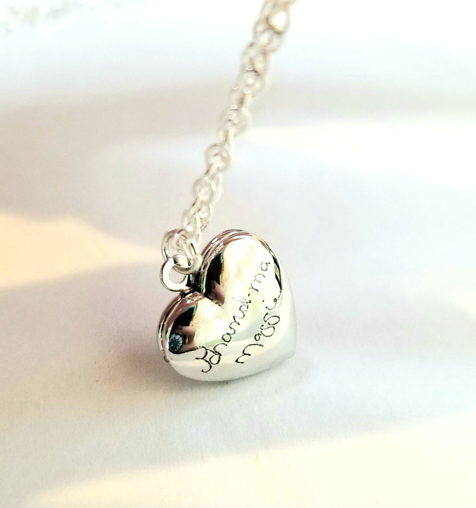 Handwritten Heart Locket Necklace Custom Hand Writing - Etsy