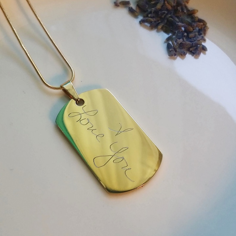 Custom Handwriting Necklace Custom Handwritten Necklace Gold - Etsy