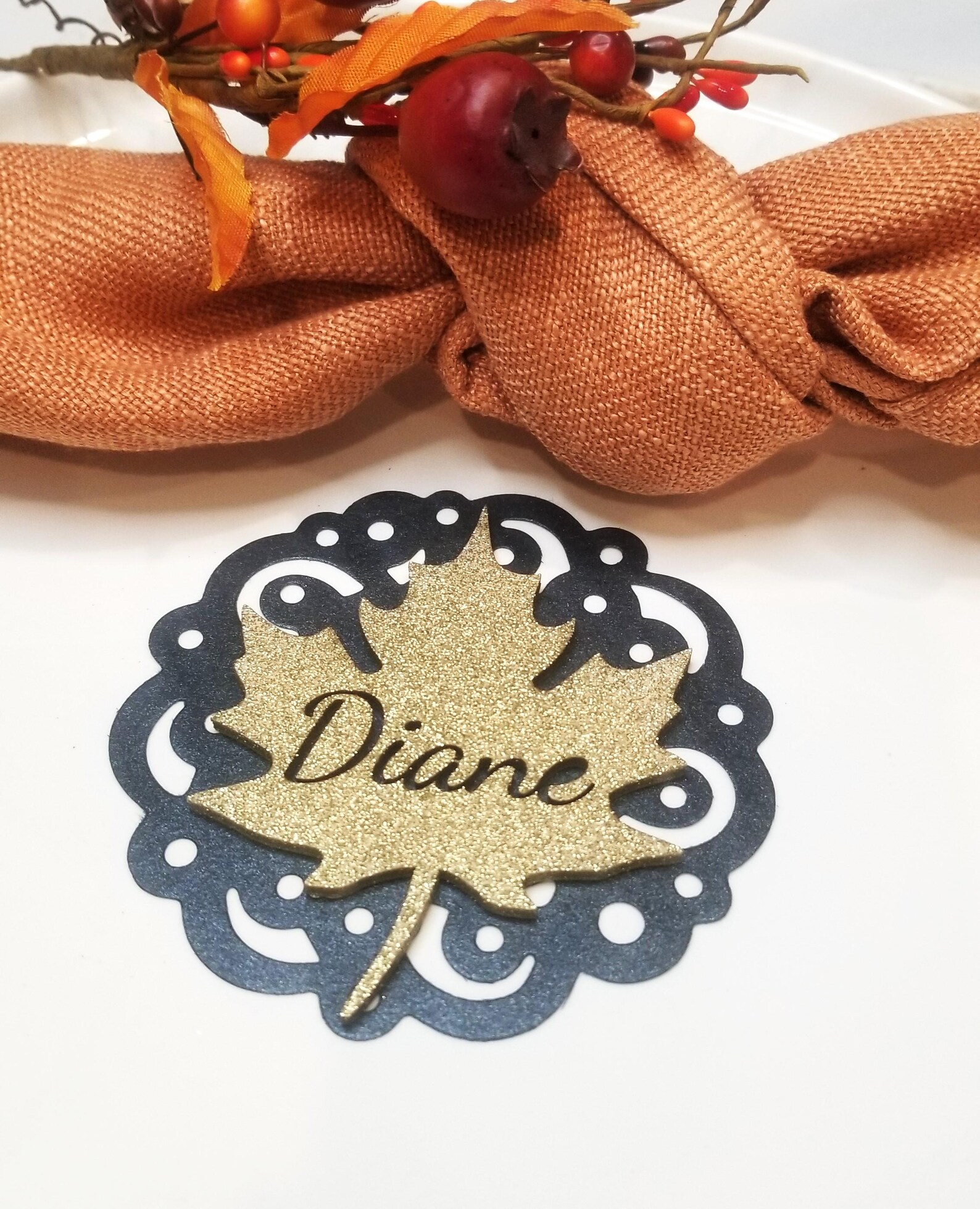 Custom Dinner Party Place Card, Thanksgiving Decor Name Tags, Fall ...