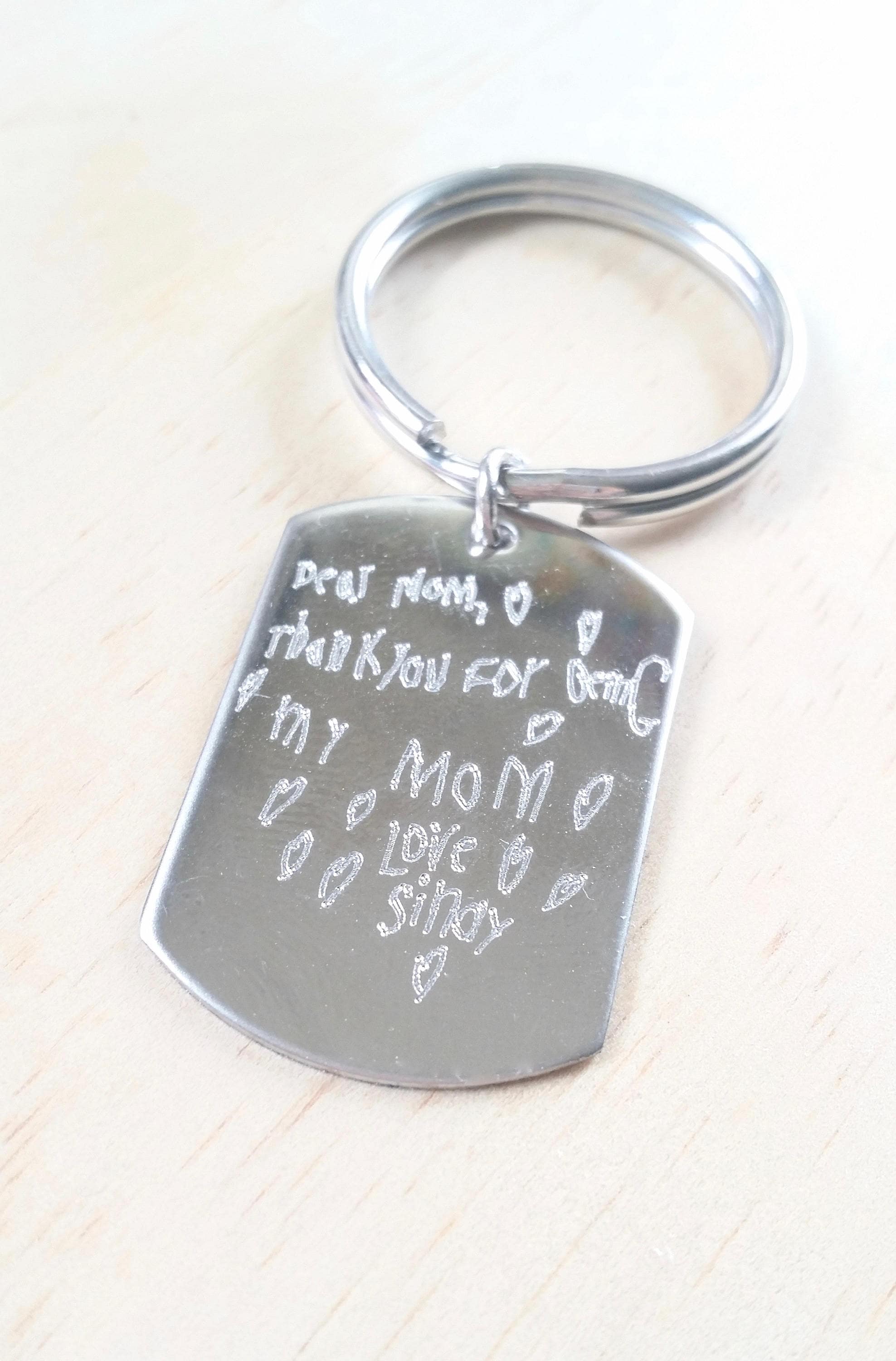 Handwriting Keychain Personalized Engraved Keychain | Etsy