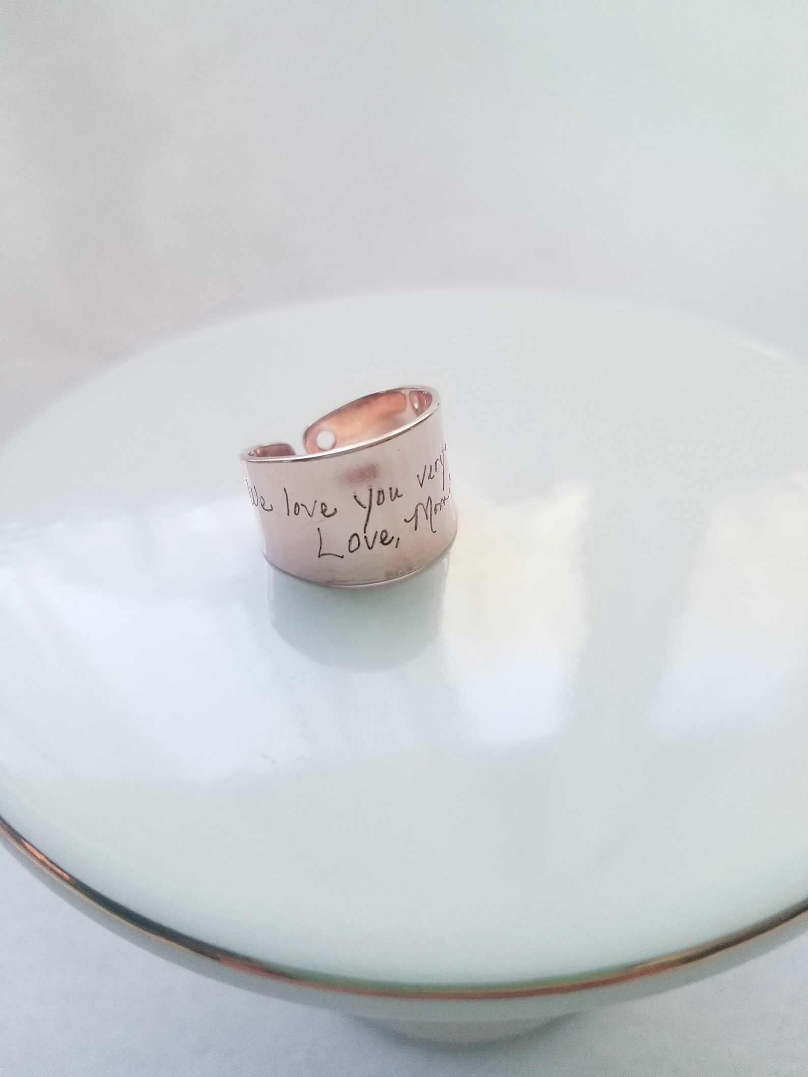 Actual Handwritten Ring Custom Handwriting Ring Engraved - Etsy