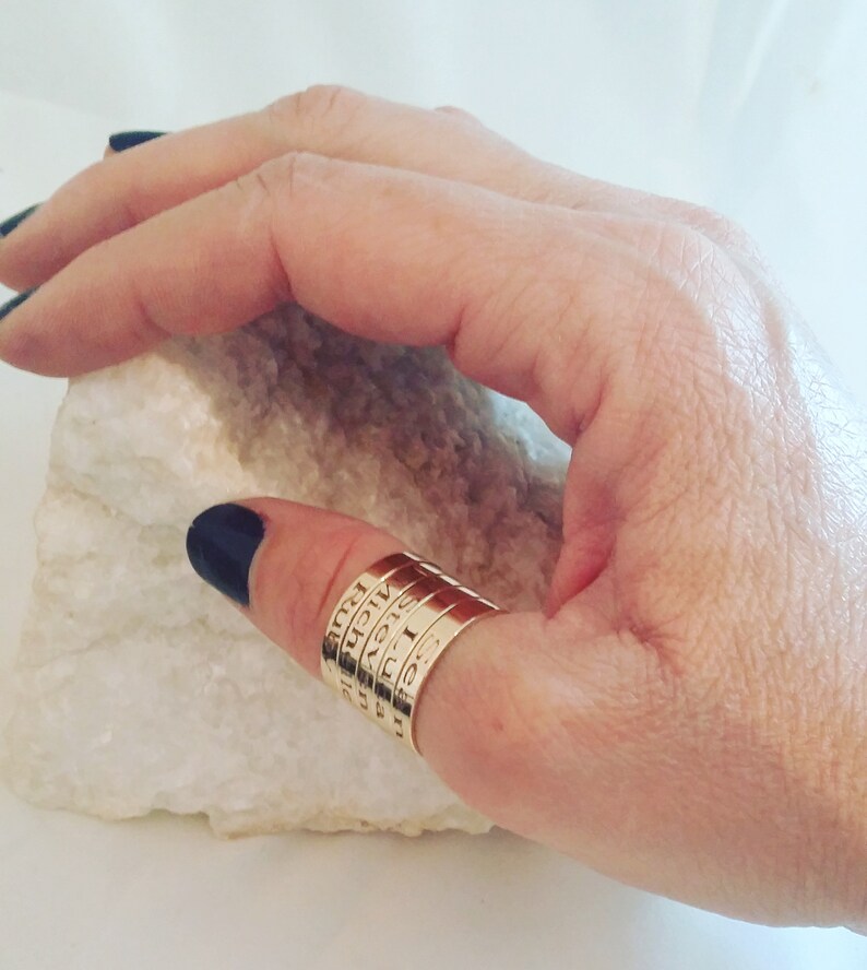 Custom Signature Ring, Handwriting Engraved Silver Ring Band, Stackable ...