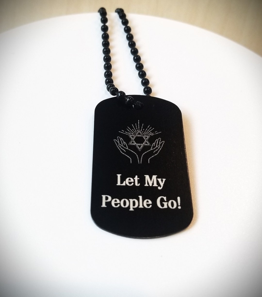Let My People Go Necklace, Bring Them Home Israeli Military Tag Pendant ...
