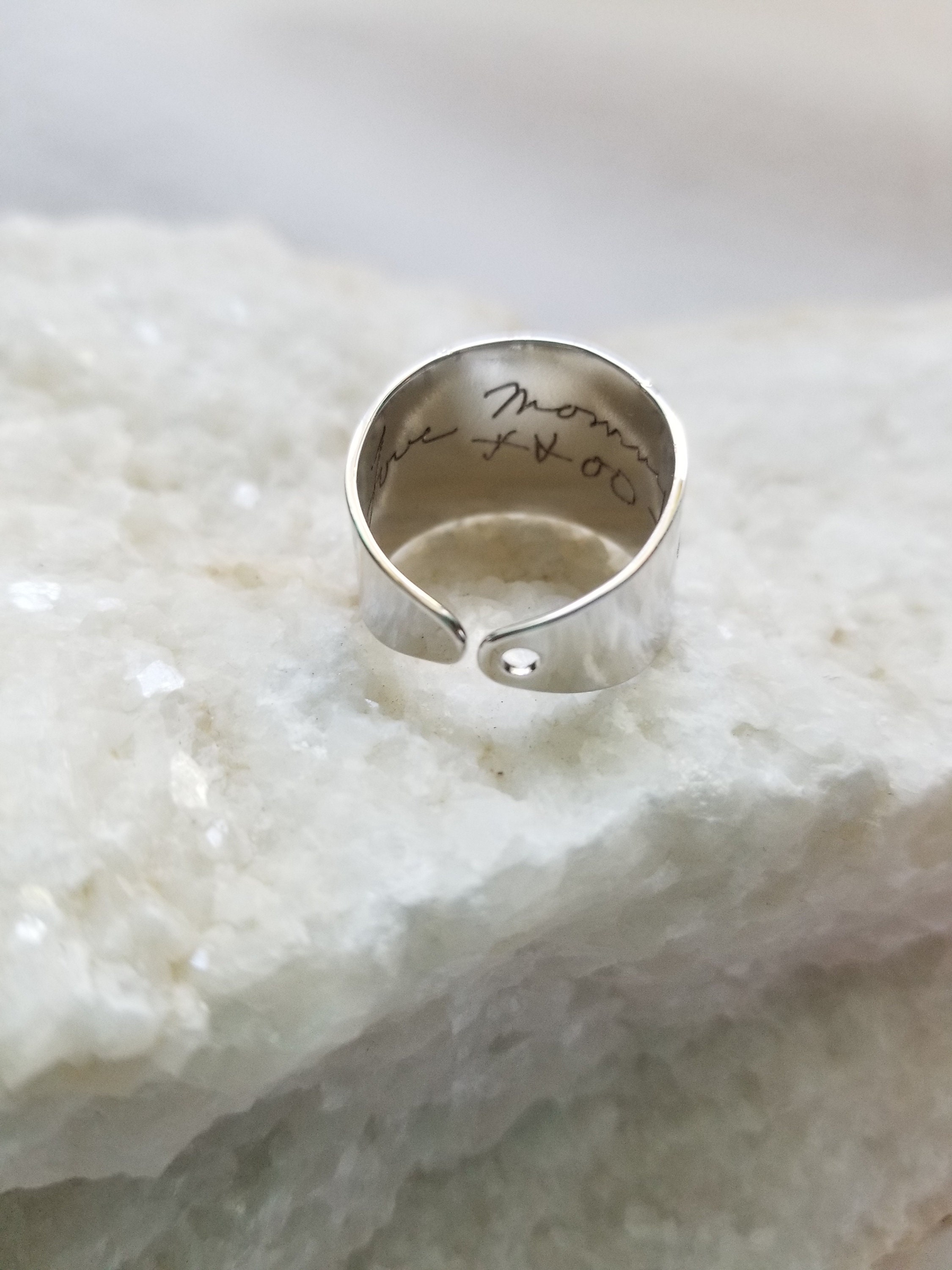 Actual handwriting ring custom handwritten ring engraved | Etsy