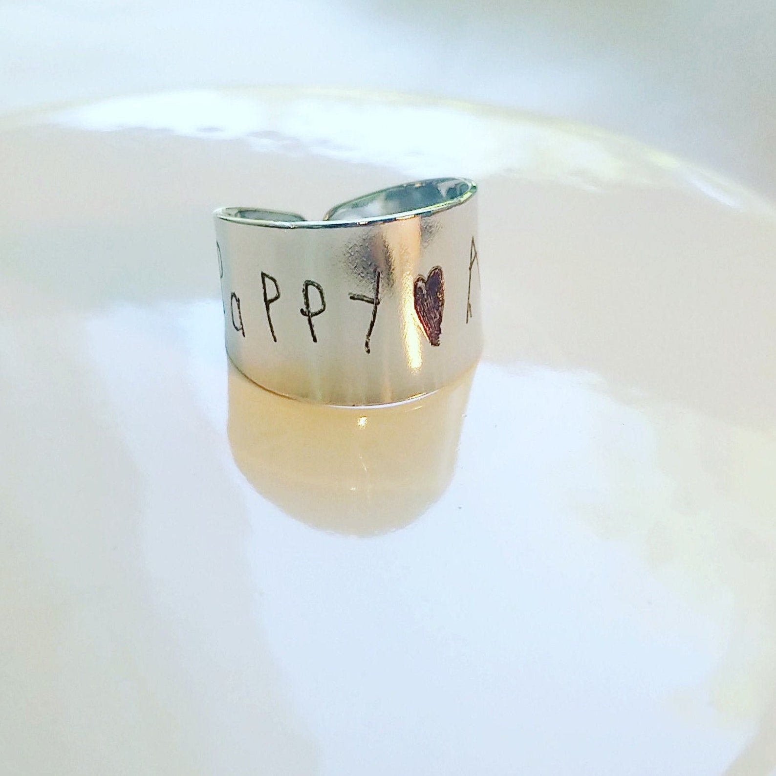 Actual Handwritten Ring Custom Handwriting Ring Engraved - Etsy