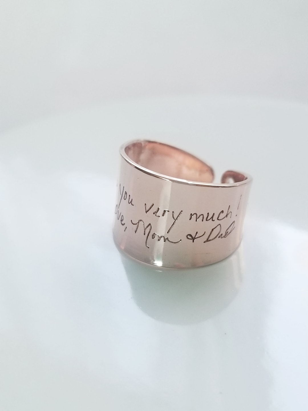 Actual Handwritten Ring, Custom Handwriting Ring, Engraved Signature ...