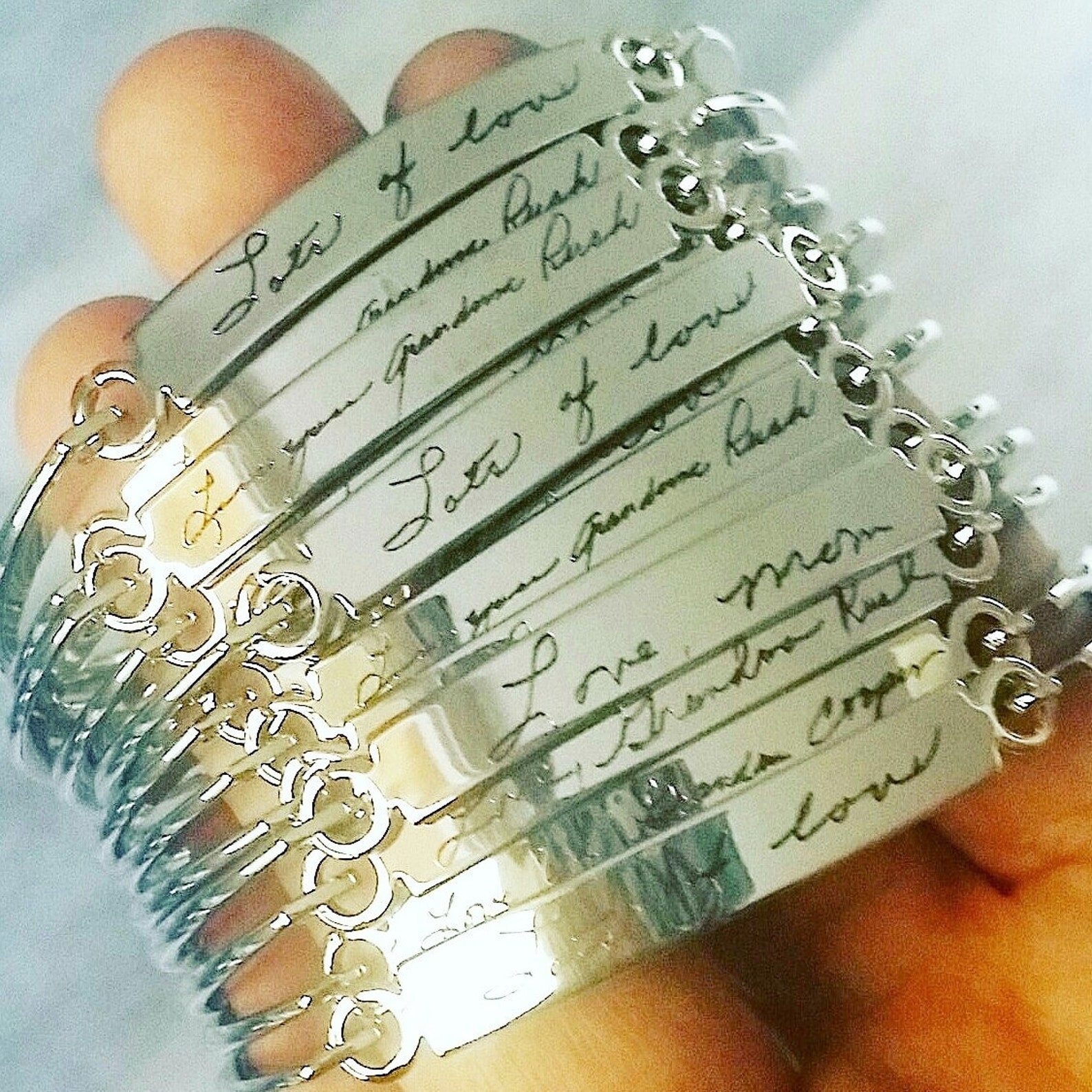 Hand Writing Bracelet Custom Handwritten Bangle Personalized - Etsy
