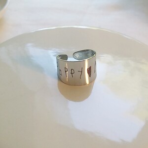 Signature Ring, Custom Handwriting Ring, Engraved Silver Ring Band ...