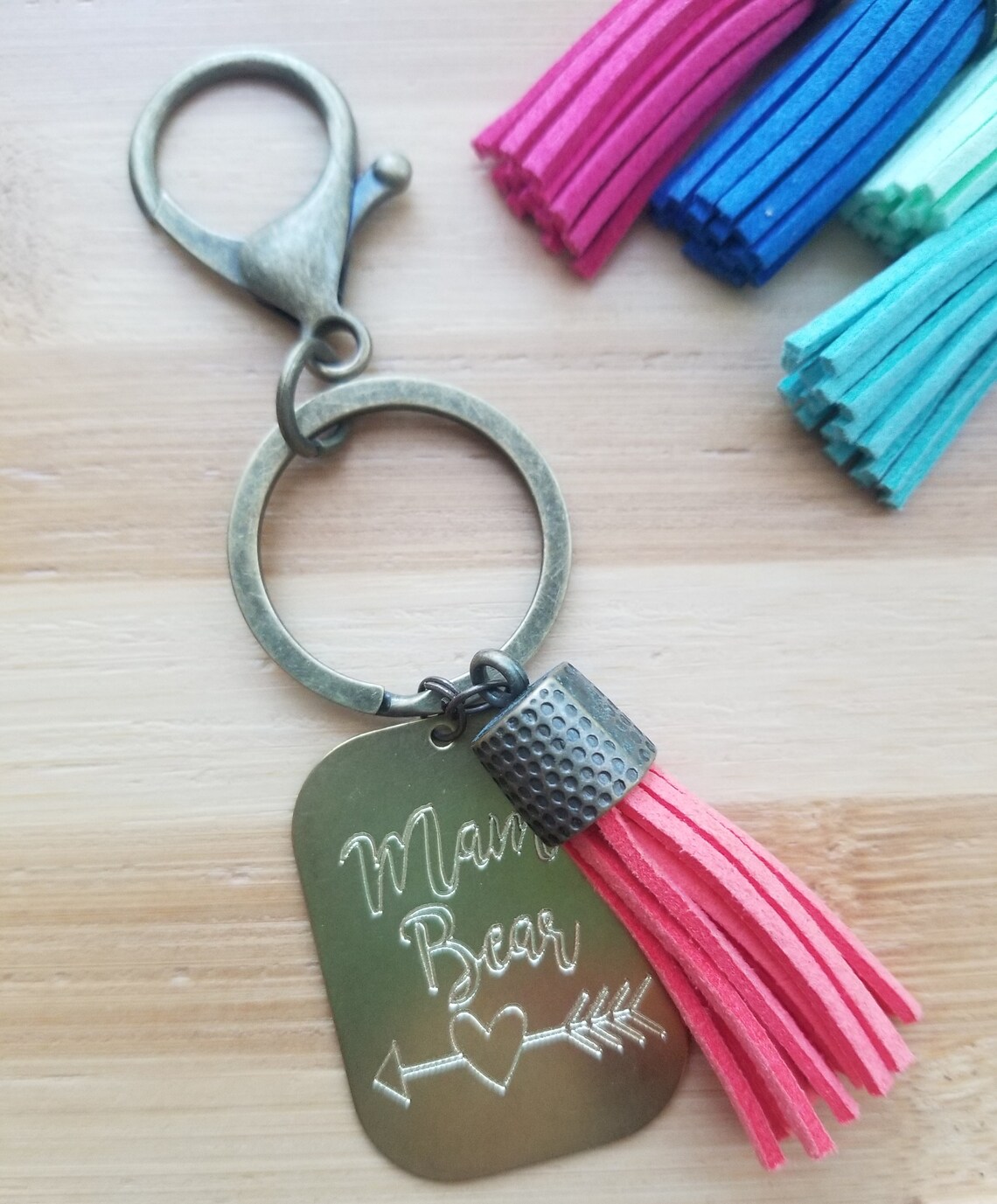 Personalized Keychain, Engraved Key Chain, Message Key Charm, Gift for ...