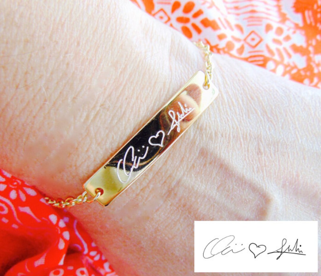 Actual Handwriting Bracelet, Custom Signature Bracelet, Personalized ...