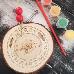 Custom Christmas Ornament, Personalized DIY Paint Kit, Holiday Craft ...