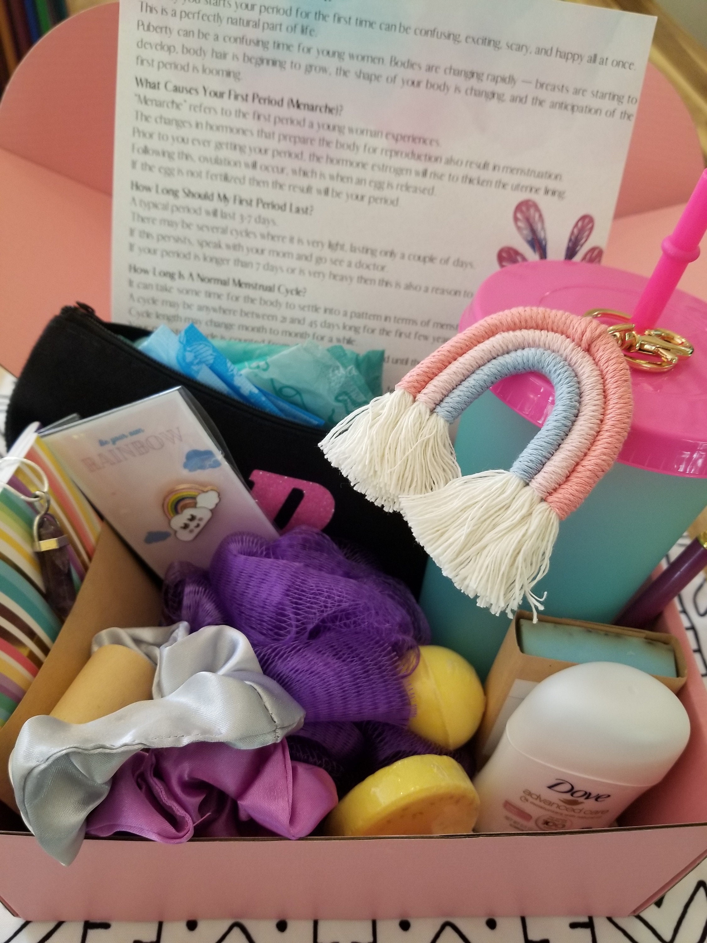 First Period Gift for Teen, First Flow Tween Girl Care Package, Period ...