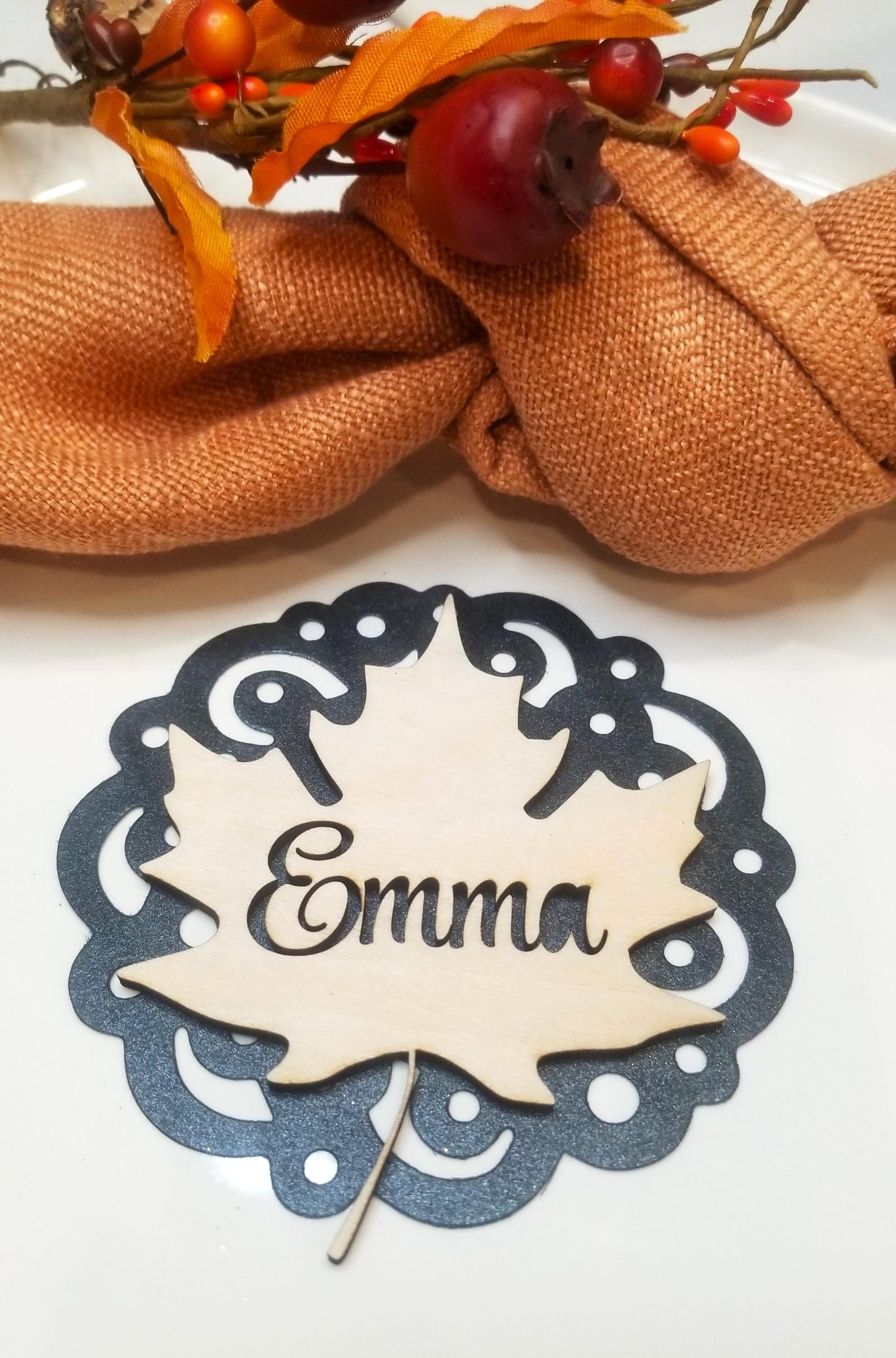 Custom Dinner Party Place Card, Thanksgiving Decor Name Tags, Fall ...