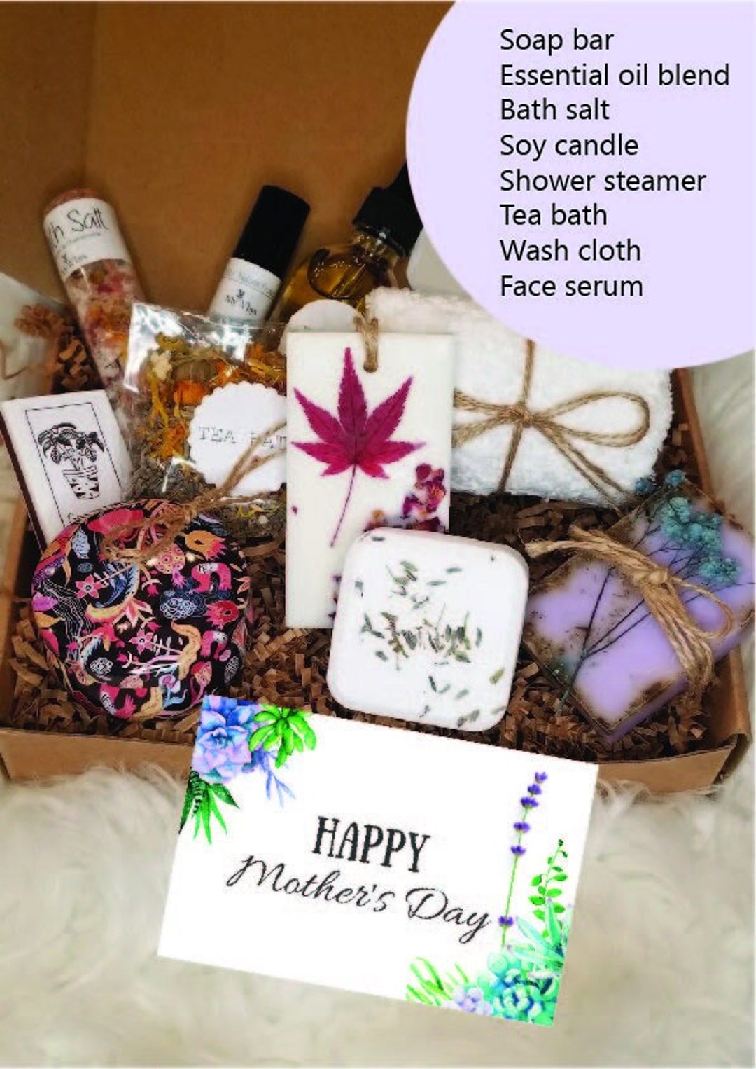 Mothers Day Gift Box, All Natural Spa Bundle, Send Care Package for Mom ...