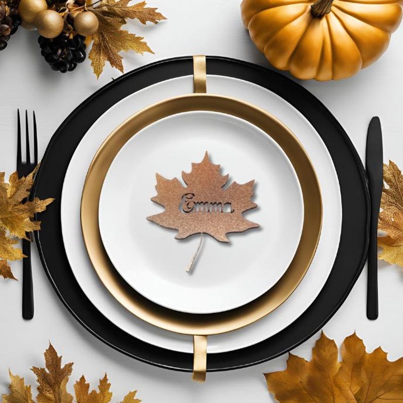 Custom Dinner Party Place Card, Thanksgiving Decor Name Tags, Fall ...