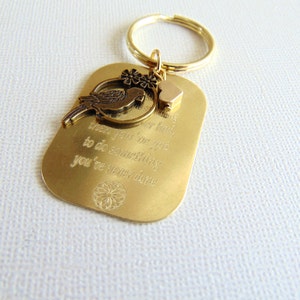 Custom Personalized Keychain, Hand Stamped Unique Key Ring, Message Key ...