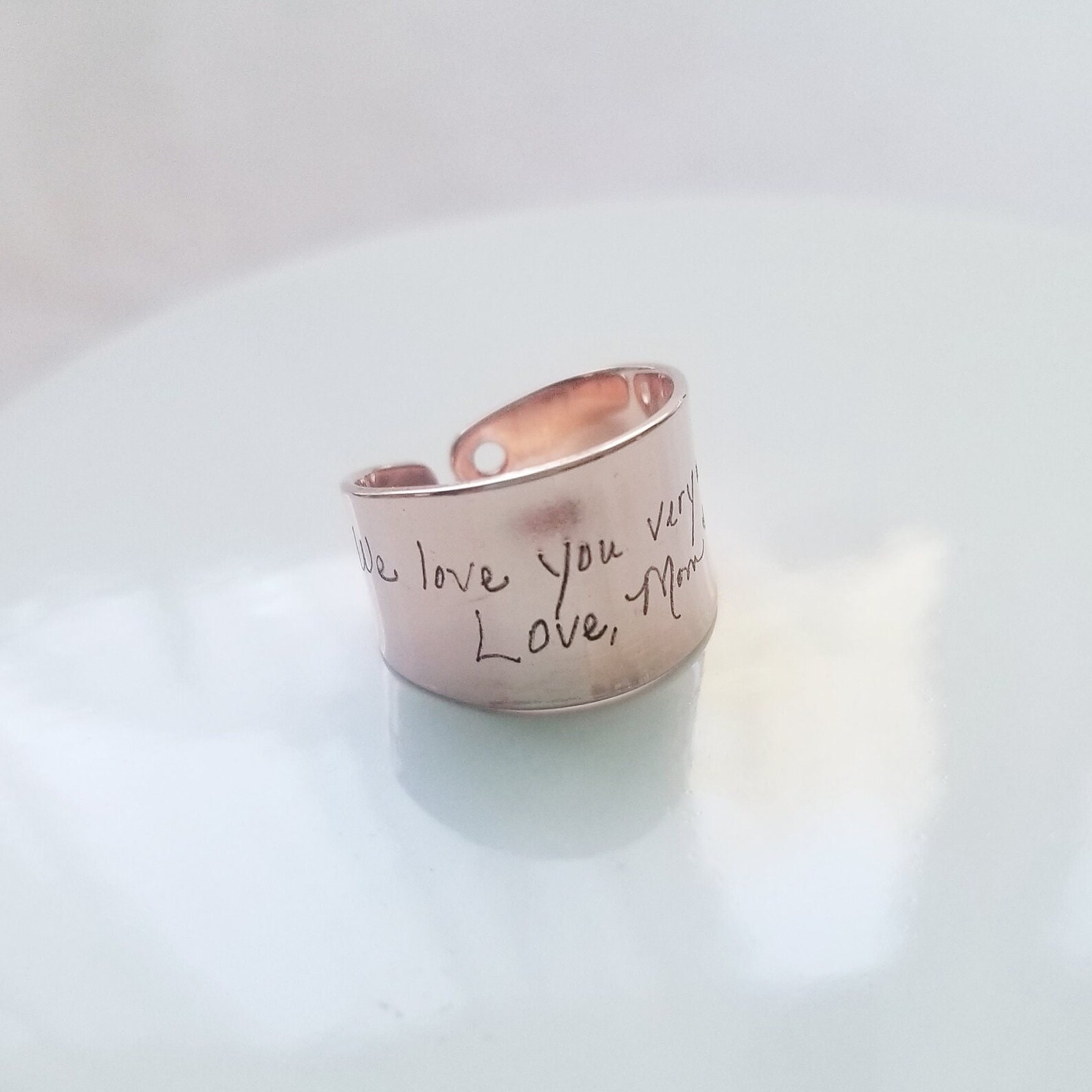 Actual Handwriting Ring Custom Handwritten Ring Engraved - Etsy