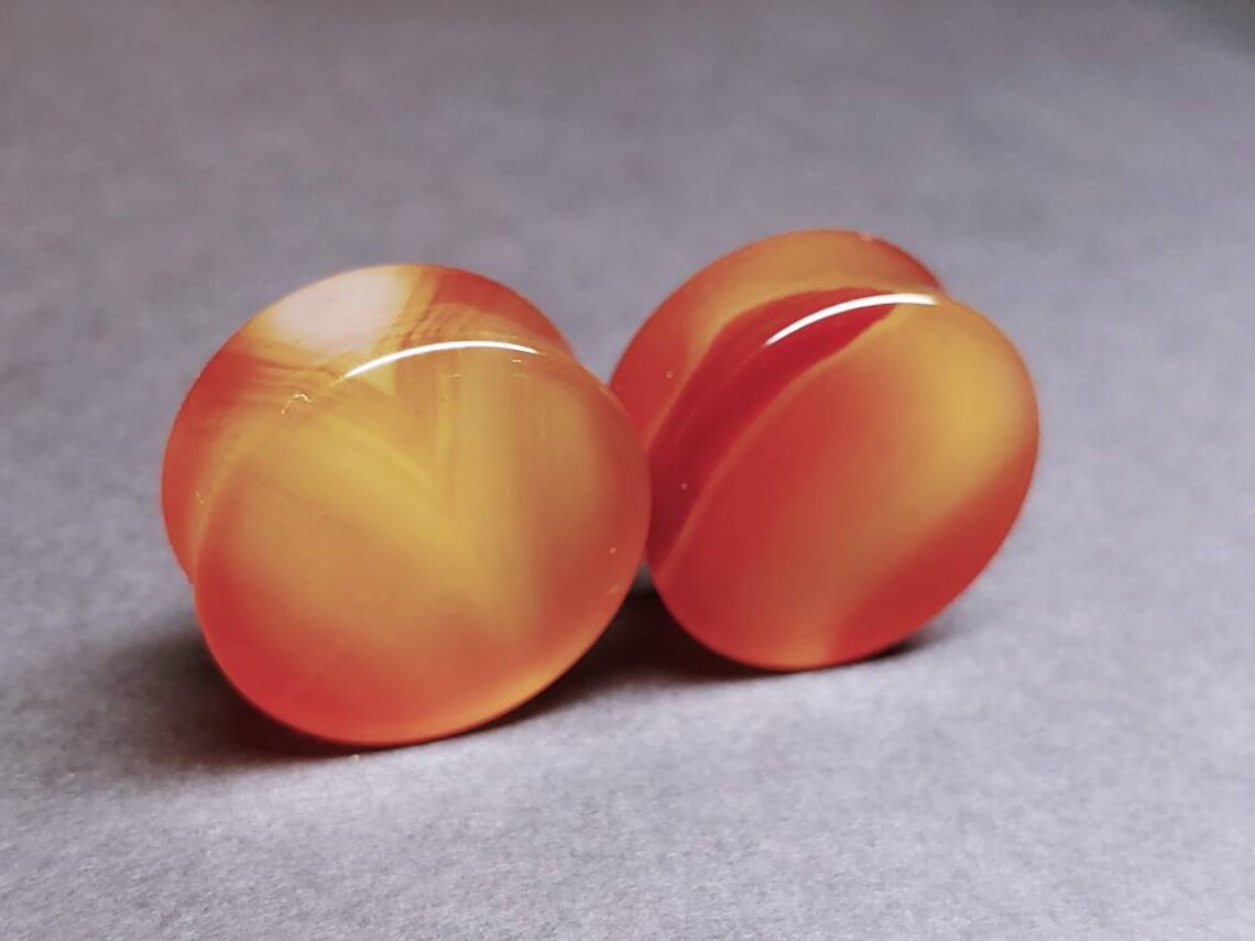 Stone Plugs Gauges Red Agate Stone Plugs Double Flare Body | Etsy
