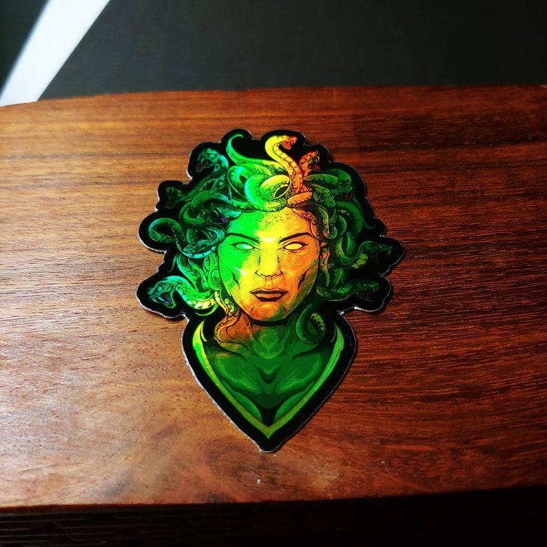 Medusa Holographic Vinyl Stickers. 3 X 2. - Etsy