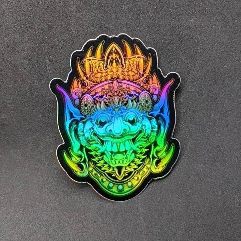 Indonesian Barong Holographic Vinyl Stickers. 3" X 2". - Etsy