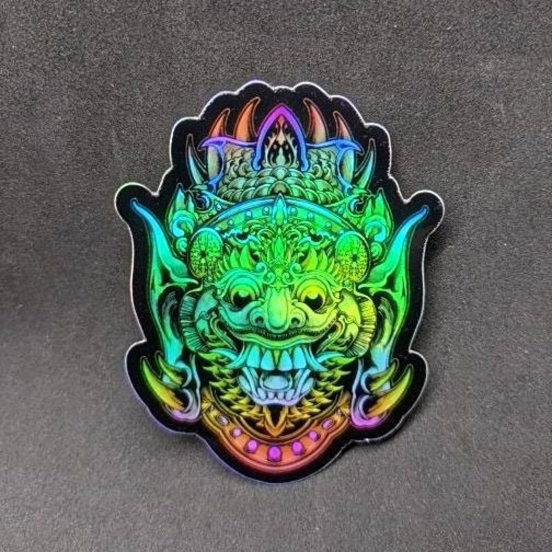 Indonesian Barong Holographic Vinyl Stickers. 3" X 2". - Etsy