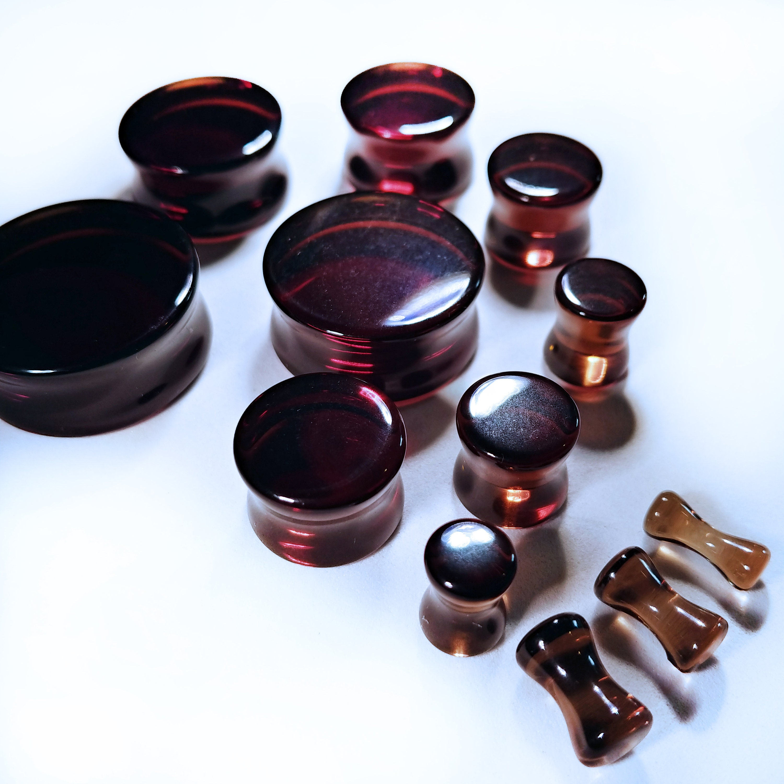 Glass Plugs Gauges Dark Brown Coffee Espresso Glass Plugs - Etsy