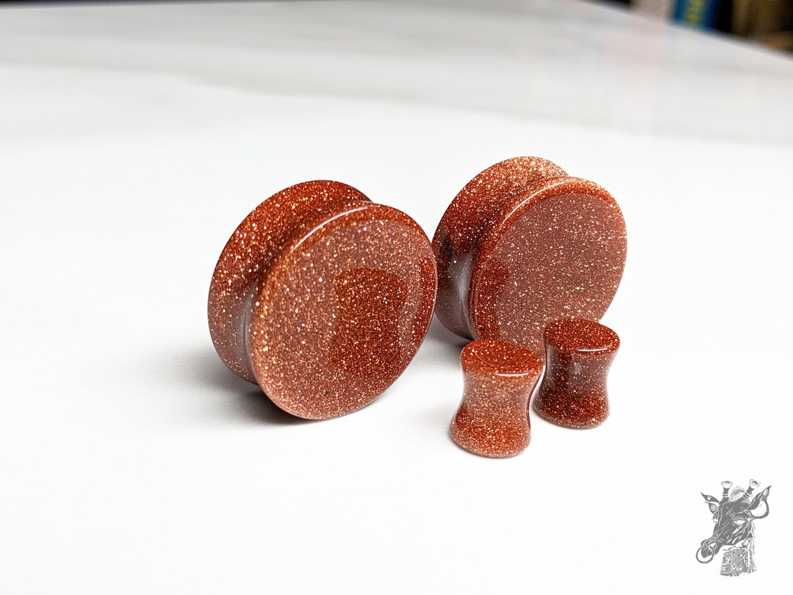 Glass Plugs Gauges Goldstone Glass Plugs Double Flare Body - Etsy