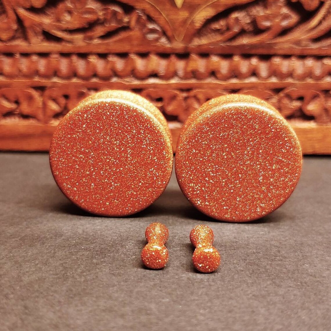 Glass Plugs Gauges Goldstone Glass Plugs Double Flare Body - Etsy