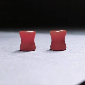Stone Plugs Gauges - Red Agate Stone Plugs - Double Flare Body Jewelry ...