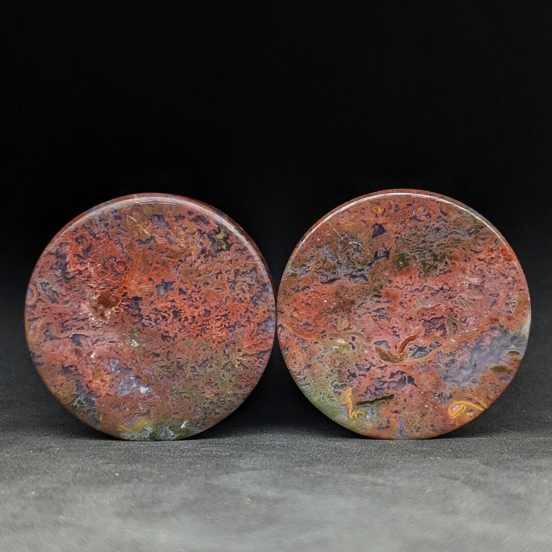 38mm Hungarian Agate Double Flare Plugs by Austin Plug & Tunnel Co. - Etsy