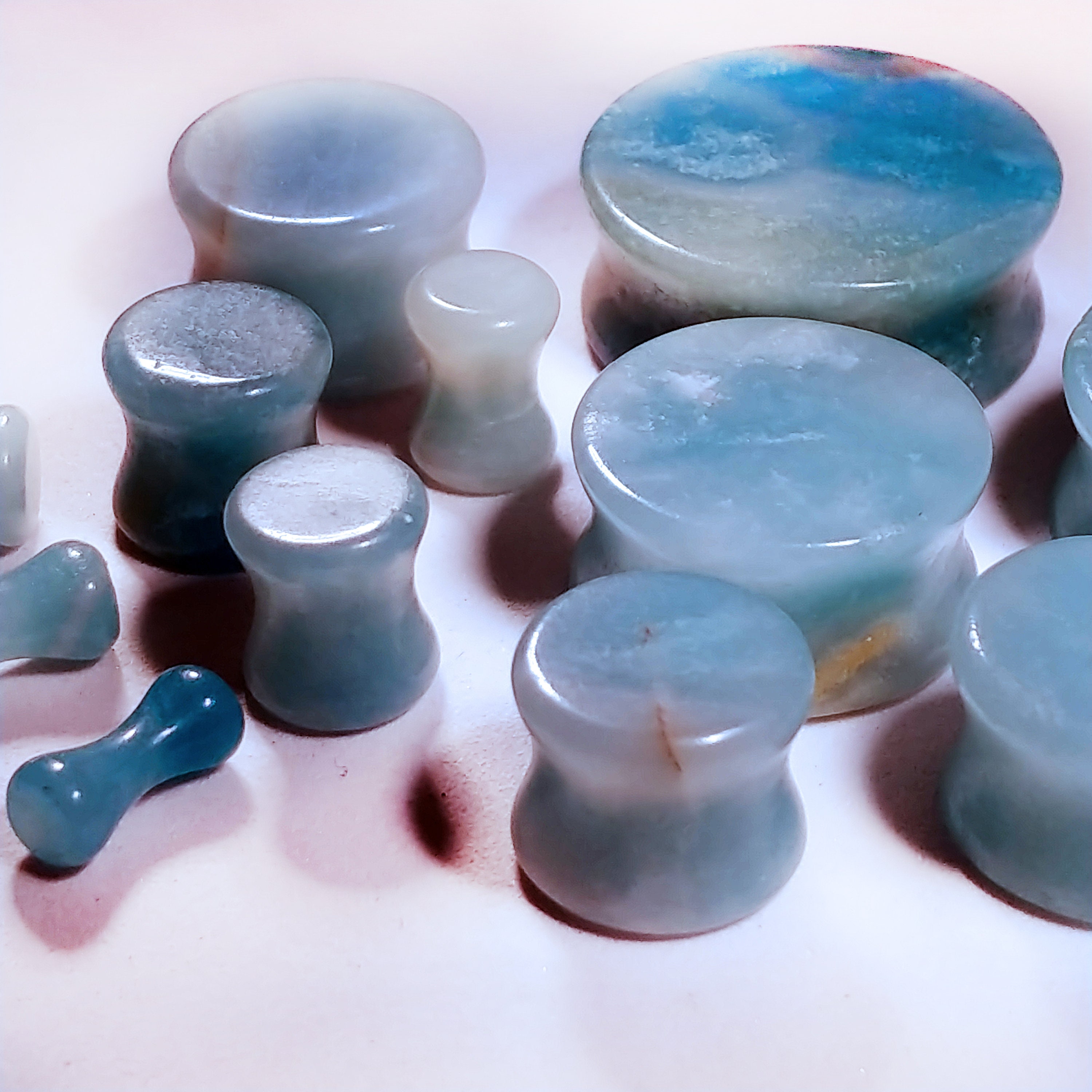 Stone Plugs Gauges Amazonite Stone Plugs Double Flare Body | Etsy