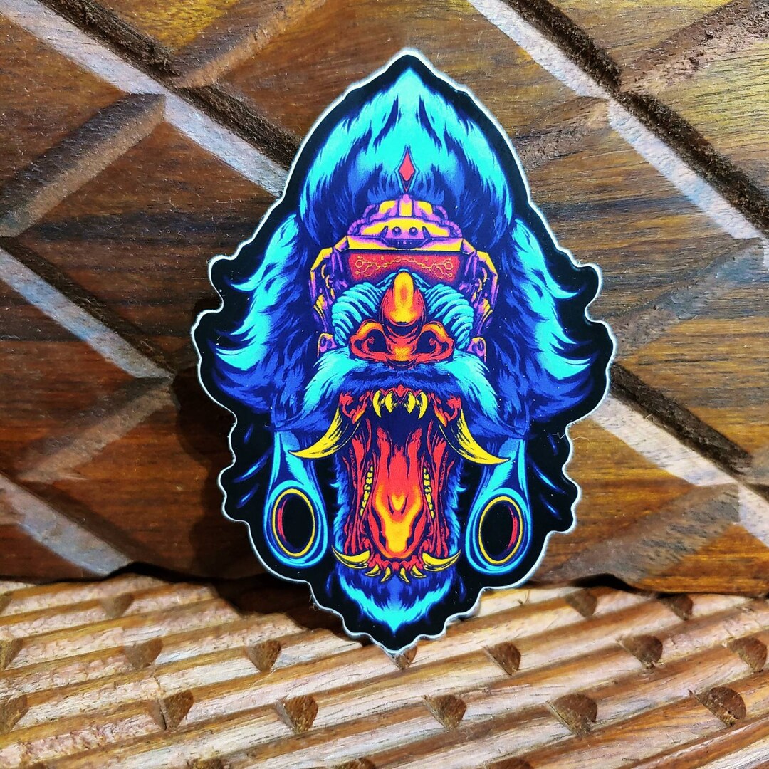 Bio Baboon Vinyl Stickers. 3"x2" Retro 80s. Featuring Plugs, Blue Hair ...