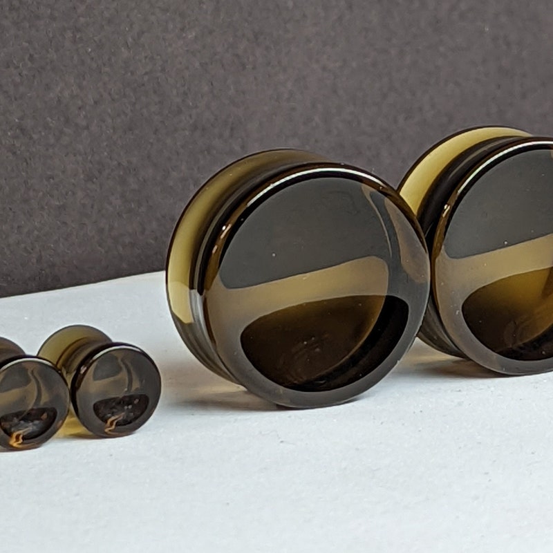 Glass Brown Ear Plugs - Etsy