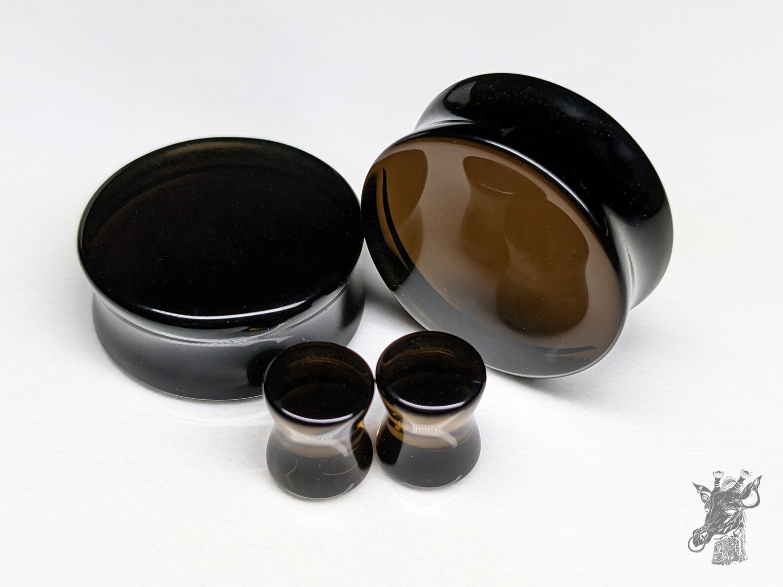 Glass Plugs Gauges Dark Brown Coffee Espresso Glass Plugs | Etsy