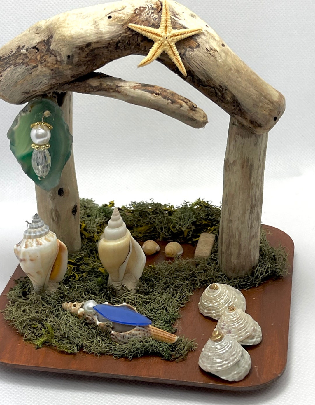 Driftwood Seashell Manger Set Nativity Set Mini Christmas - Etsy