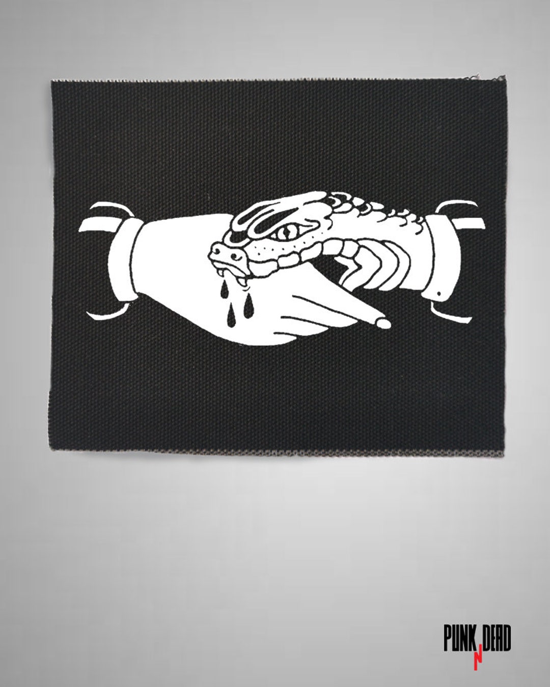 Snake Bites Hand Shake Punk Patches Patch Sew on Patch - Etsy