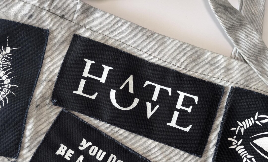 Love and Hate Quote Patches, Punk, Patches, Patch, Sew on Patch, Punk ...