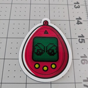 Red Tamagotchi Angry Eyes Vinyl Stickers, Videogame Stickers, Cute ...