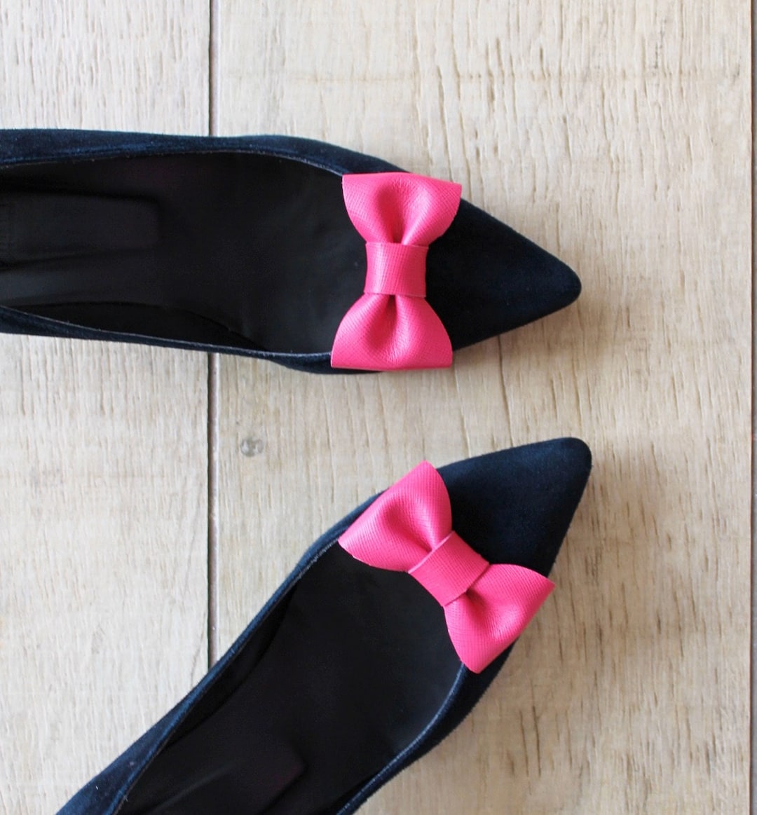 Pink Bow Shoe Clips. Custom Made Party Shoe Charms. Bridesmaids Shoe ...