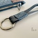 Black Leather Keychain. Chic Key Loop With Feminine Art Deco Touch ...