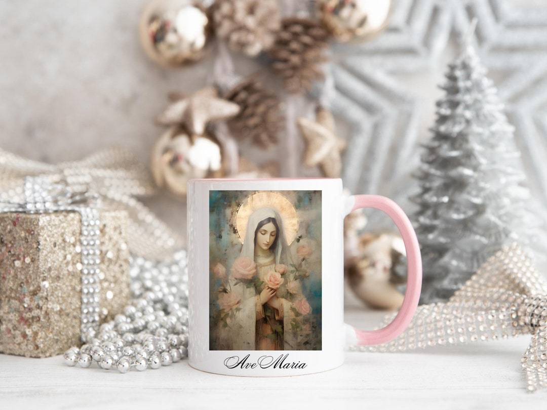 Catholic Virgin Mary Mug Ave Maria Inspirational Virgin Mary Mug ...