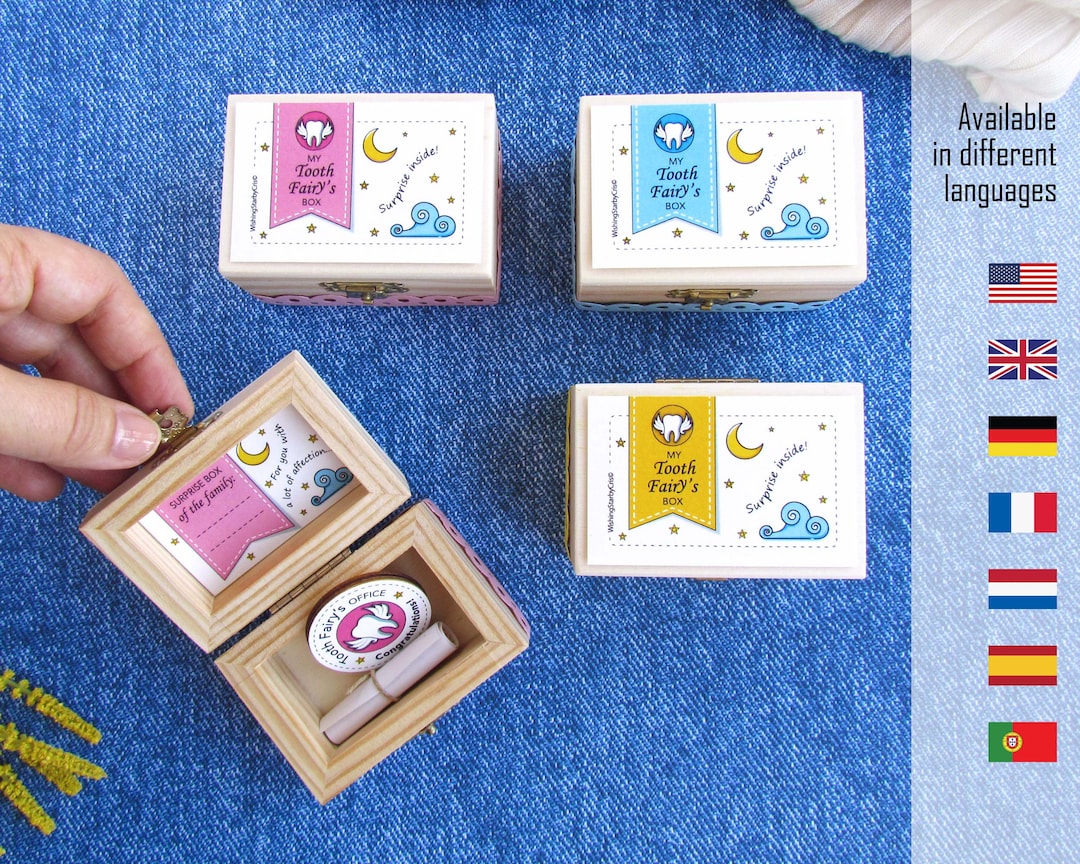 Personalized Tooth Fairy Pillow Box With Certificate and Medal / Wooden ...